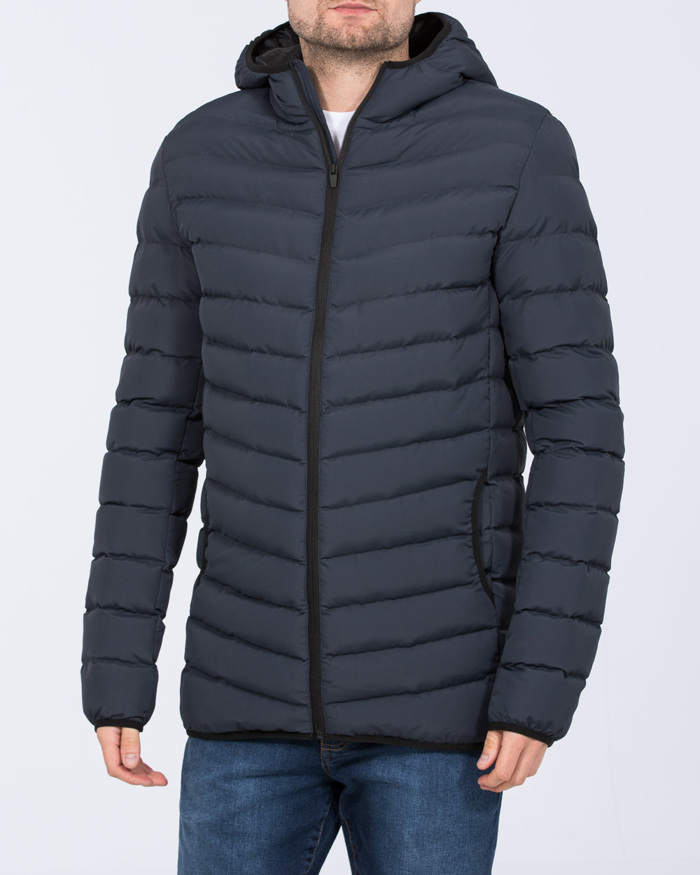 2t Grant Tall Mens Extra Long Puffer Jacket (navy) | Tall Mens Clothing ...