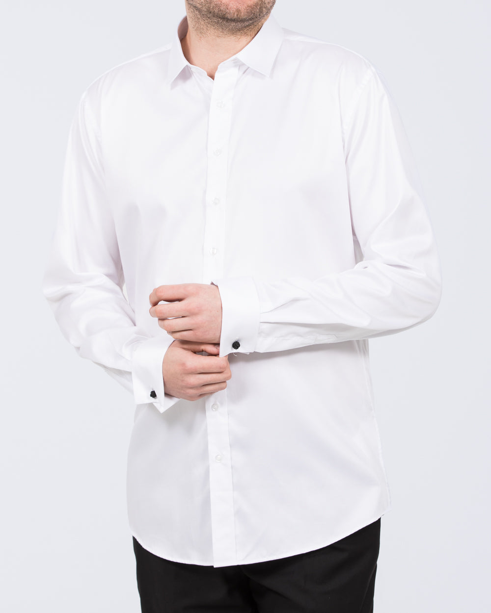 2t Gregor Regular Fit Extra Tall Mens Double Cuff Shirt (white) | Tall ...