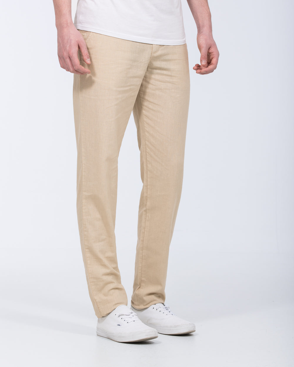 Redpoint Halifax Regular Fit Tall Mens Linen Chinos (beige) | Tall Mens ...