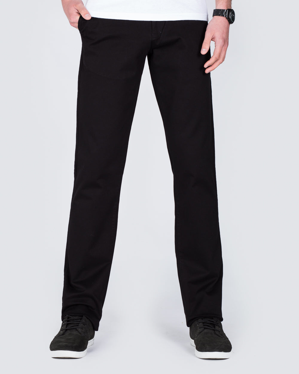 Ed Baxter Regular Fit Stretch Tall Mens 36 38 inch leg Chinos (black ...