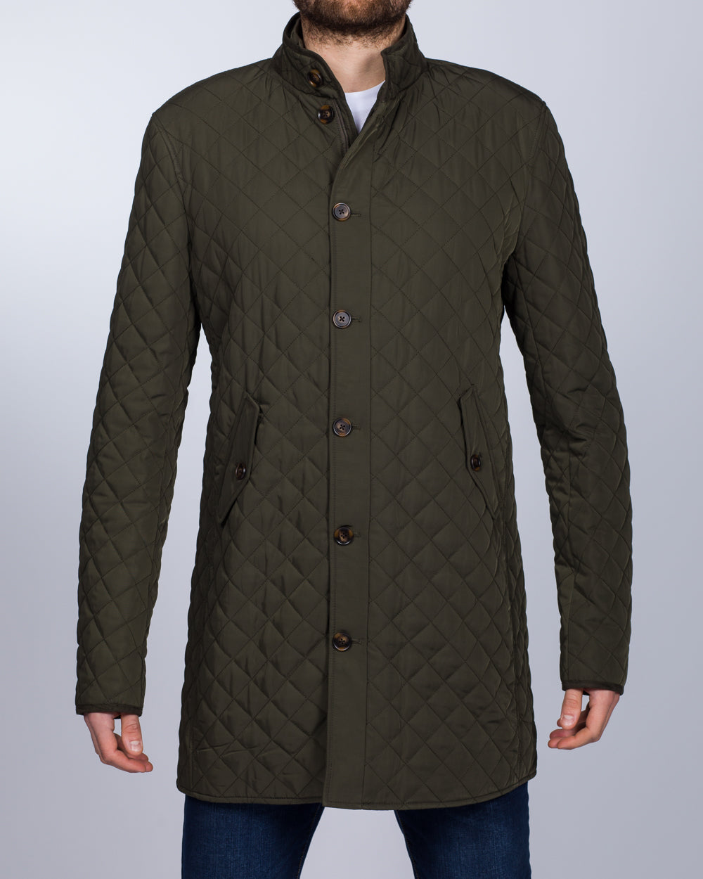 Skopes Tall Mens Extra Long Pembridge Quilted Jacket (olive) | Tall ...