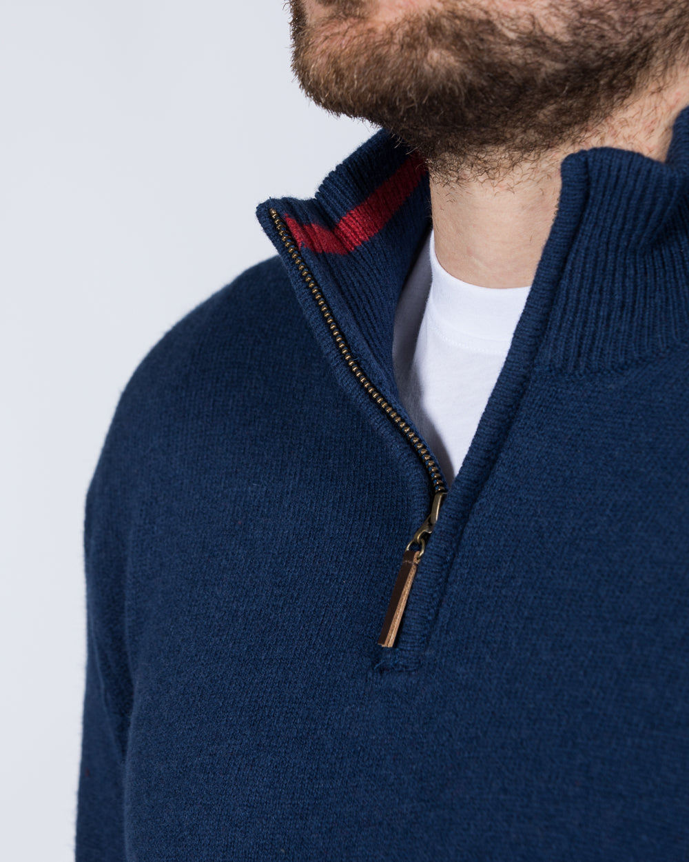 2t Tall Lambswool Quarter Zip Extra Long Jumper Men (navy) | Tall Mens ...